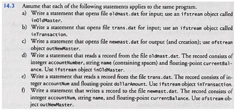 Solved Assume That Each Of The Following Statements Chegg