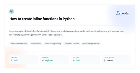 how to create inline functions in python labex