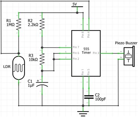 Darkness Detector With Beep Alarm Using Ldr And 555 Timer Lindevs