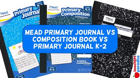 Mead Primary Journal Vs Composition Book Vs Primary Journal K 2