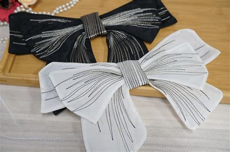 Rosette Pin Lace Applique Bow Knot Pin Embroidered Bodice Applique For