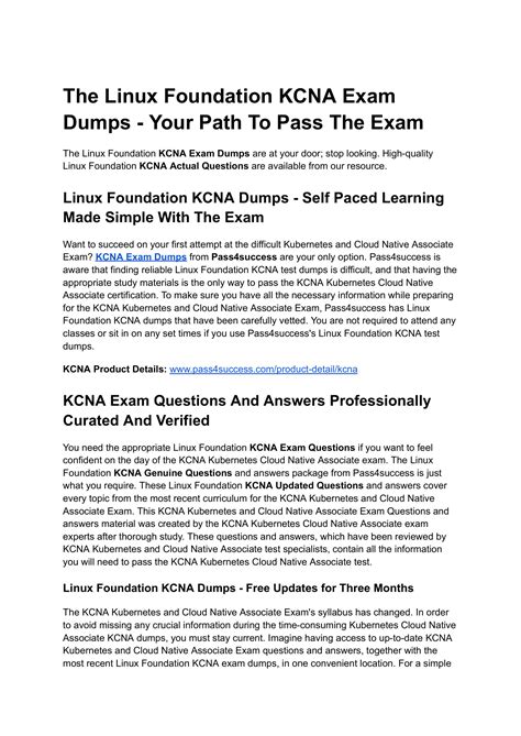 The Linux Foundation Kcna Exam Dumps Your Path To Pass The Exam Pdf Docdroid