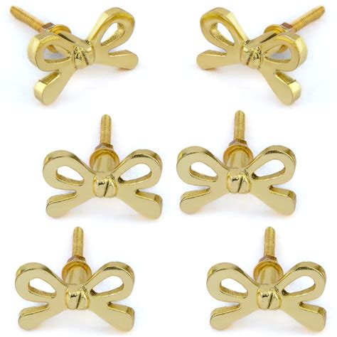 Perilla Home Brass Decorative Knobs Set Of 6 Glass Door Handles For Kitchen Bathroom Vanity