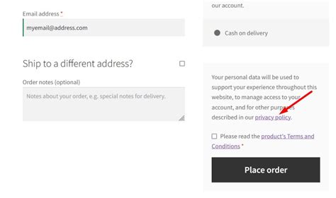 Open Woocommerce Terms In A Modal Terms And Conditions Per Product