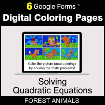 Solving Quadratic Equations Digital Coloring Pages Google Forms