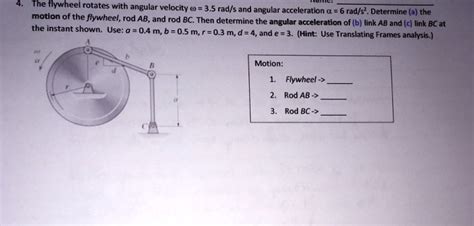 Solved The Flywheel Rotates With An Angular Velocity Of 35 Rads And