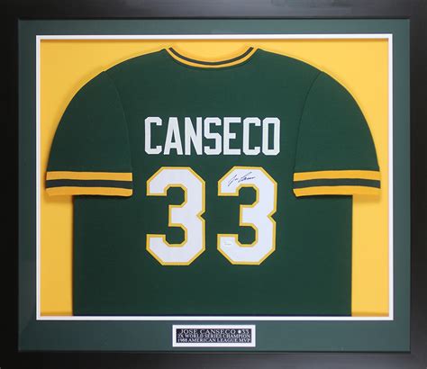 Jose Canseco Autographed And Framed Green Oakland As Jersey