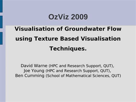 pdf visualisation of groundwater flow using texture based