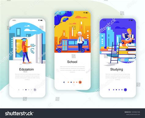 Set Onboarding Screens User Interface Kit Vector De Stock Libre De Regalías 1303963186