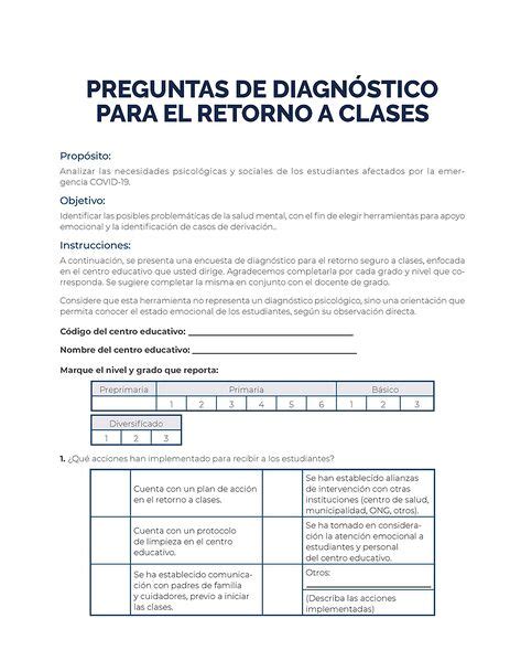 Archivoformulario De Preguntas De Diagnóstico Para El Regreso A Clases