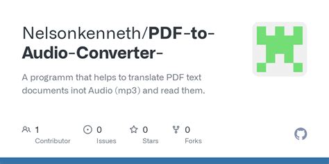 GitHub Nelsonkenneth PDF To Audio Converter A Programm That Helps To Translate PDF Text