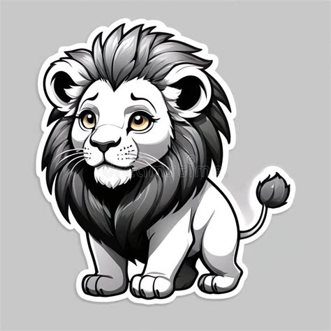 Cartoon Lion Face Black And White Angry Hot Lion Head Cartoon Logo