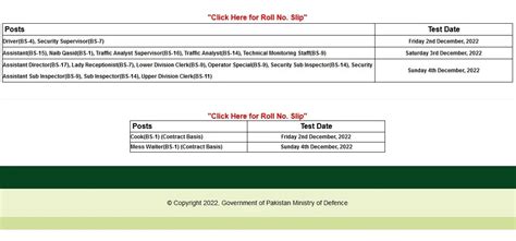 MOD Roll No Slips 2022 Download Written Test Slips For Various Posts