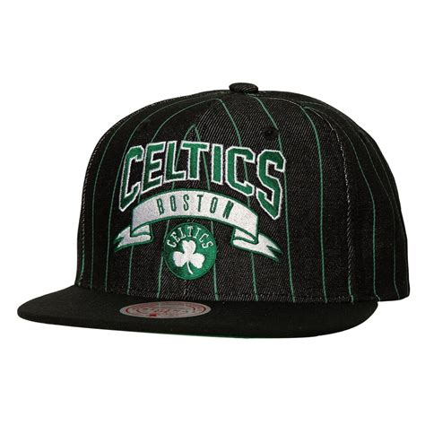 Mitchell And Ness Nba Dem Stripes Snapback Cap Boston Celtics Black O