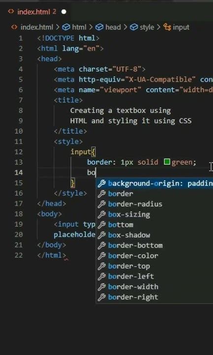 Creating A Textbox Using Html And Styling It Using Css Youtube