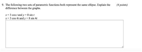 solved the following two sets of parametric functions both