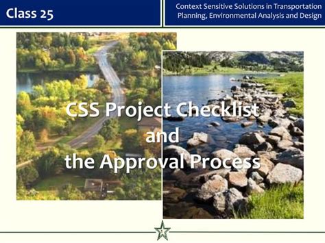Css Class 25 Project Checklist And Approval Process 113009 Ppt