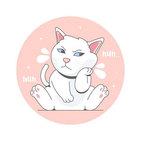 Premium Vector Cute Cat Cartoon Meme 13