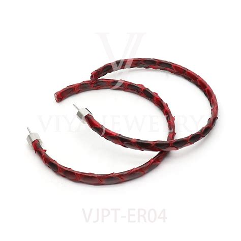 C Shape Python Leather Earrings