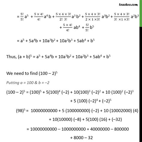 Example Compute Chapter Binomial Theorem Examples