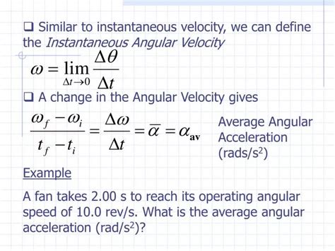 PPT Average Angular Acceleration Rads S PowerPoint Presentation ID