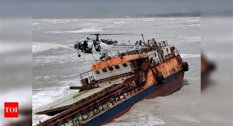 Maharashtra 16 Crew Members Rescued From Sinking Cargo Vessel In Mid