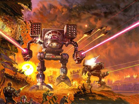 Download Battletech Mechs In Action Wallpaper