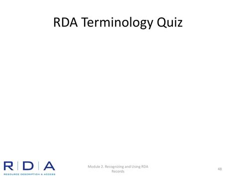 Module 2 Rda Basics Recognizing And Using Rda Records Ppt Download
