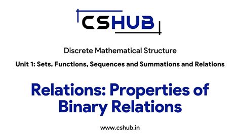 relations properties of binary relations discrete mathematical
