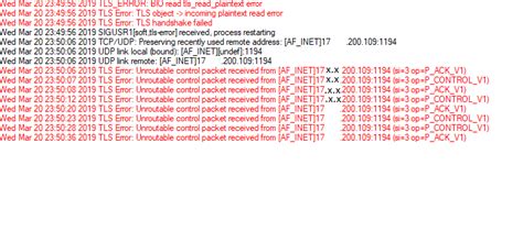 openvpn error unrouteable control packet received netgate forum