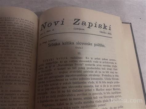 Knjiga Novi Zapiski Iz Leta 1922 Trda Vezava