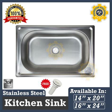 Kkk Stainless Steel Kitchen Sink Lababo 14x20 16x24 With Free Pvc