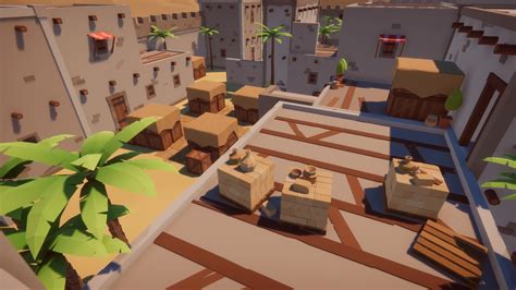 Low Poly Fps Map Vol2 Shooter Desert City Map For Unity 3d Model