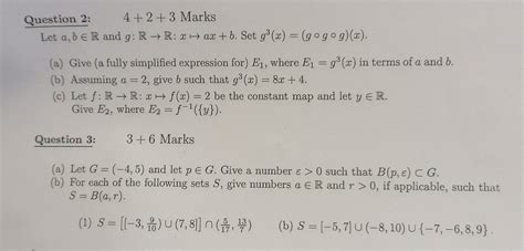 Solved Question 2 4 2 3 Marks Let A BR And G RR Xax B Chegg Com