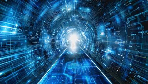 High Tech Digital Interface With Blue Circuitry Depicting Futuristic And Advanced Technology