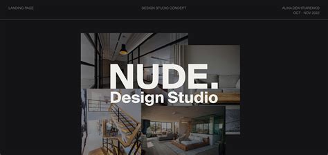 Landing Page Nude Design Studio Behance