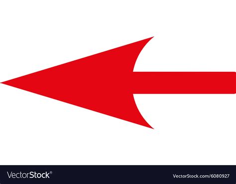 sharp left arrow flat red color icon royalty free vector