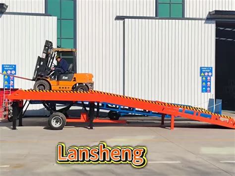 lansheng forklift dock ramp loading ramp mobile load ramp forklift dock