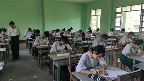 ဘီးလင်းမြို့နယ်၌ ၂၀၂၂ ၂၀၂၃ ပညာသင်နှစ် Grade 5 နှင့်grade 9 အတန်းတင်စာမေးပွဲ တတိယနေ့ သင်္ခ