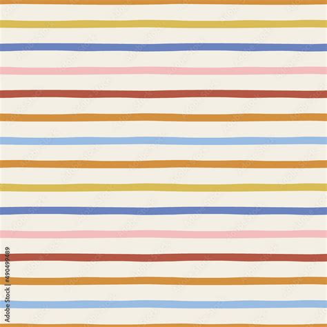 Multicoloured Irregular Horizontal Vertical Stripes Vector Seamless Pattern Stripy Geometric