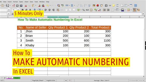 How To Make Automatic Numbering In Excel Excel Tutorial Youtube