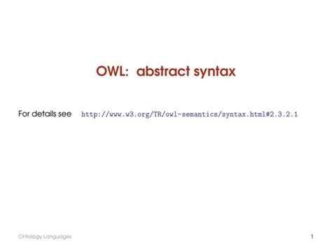 Owl Syntax Ppt