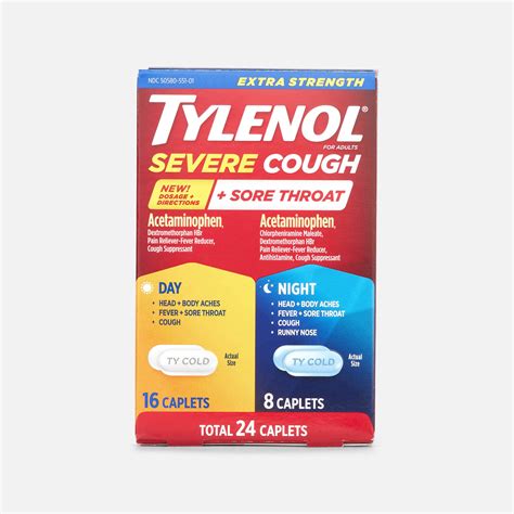 Hsa Eligible Tylenol Cold Extra Strength Severe Cough Sore Throat Day