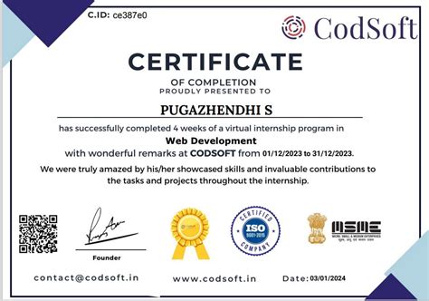 Pugazhendhi S On Linkedin Codsoft Codsoftinternship Newskills Webdeveloper Myskills