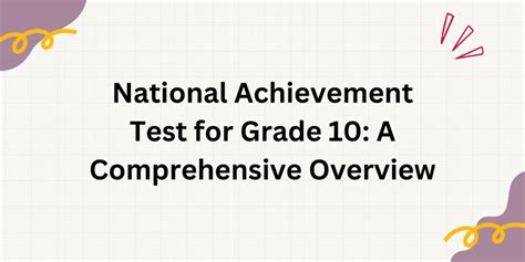 National Achievement Test For Grade 10 A Comprehensive Overview