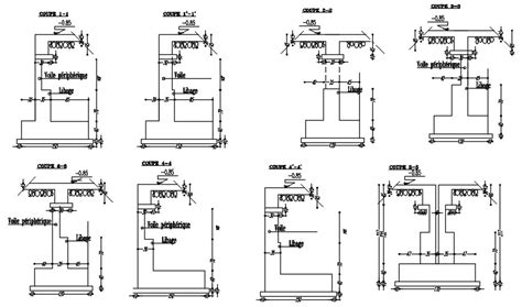 Cross Section Of Footing Details In Autocad 2d Drawing Cad File Dwg File