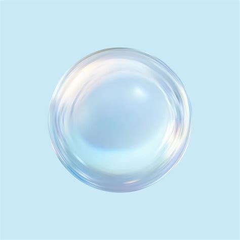 Realistic Glossy Glass Ballabstract 3d Light Bubble With Glaregeometric