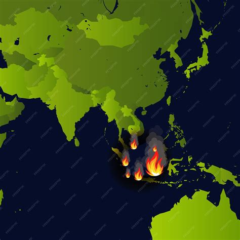 Los Incendios Forestales Banner Lugar De Fuego En El Mapa De Desastres