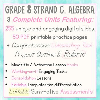 Grade Ontario Math Algebra Bundle Patterning Equations And Inequalities