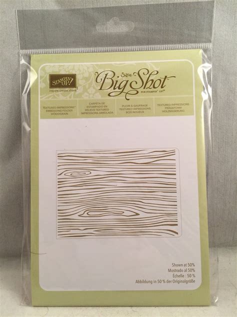 Stampin Up Woodgrain Sizzix A2 Embossing Folder Texture For Sale